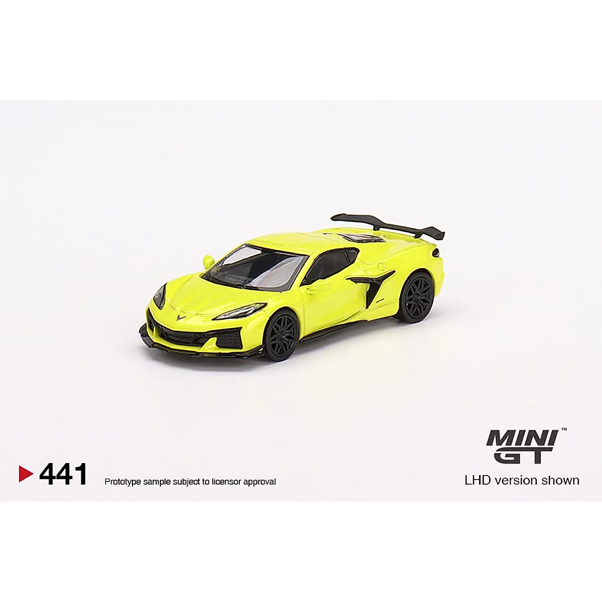 True Scale Miniatures Model Car Compatible for 2023 Chevrolet Corvette Z06 Accelerate Yellow 1/64 Diecast Model Car MGT00441