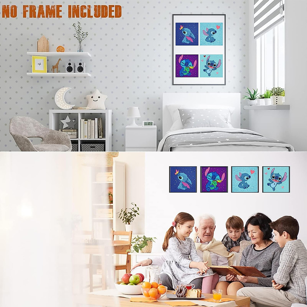 pvoodire 4 Pack Diamond Art Kits for Kids-Diamond Art Kits for Kids,Diamond Art for Kids,Childern Beginners 6x6inch