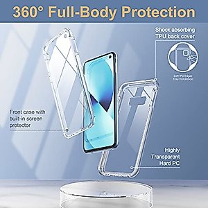 SURITCH Clear Case for Samsung Galaxy S10e,【Built in Screen Protector】【Support Wireless Charging】Hybrid Protection Hard Shell+Soft TPU Bumper Rugged Case Shockproof for Samsung S10e 5.8" (Clear frame)