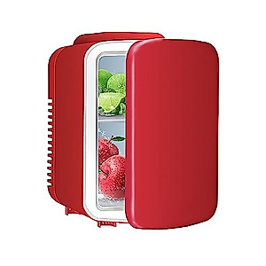 Simple Deluxe Mini Fridge, 4L/6 Can Portable Cooler & Warmer Freon-Free Small Refrigerator Provide Compact Storage for Skincare, Beverage, Food, Cosmetics, Red