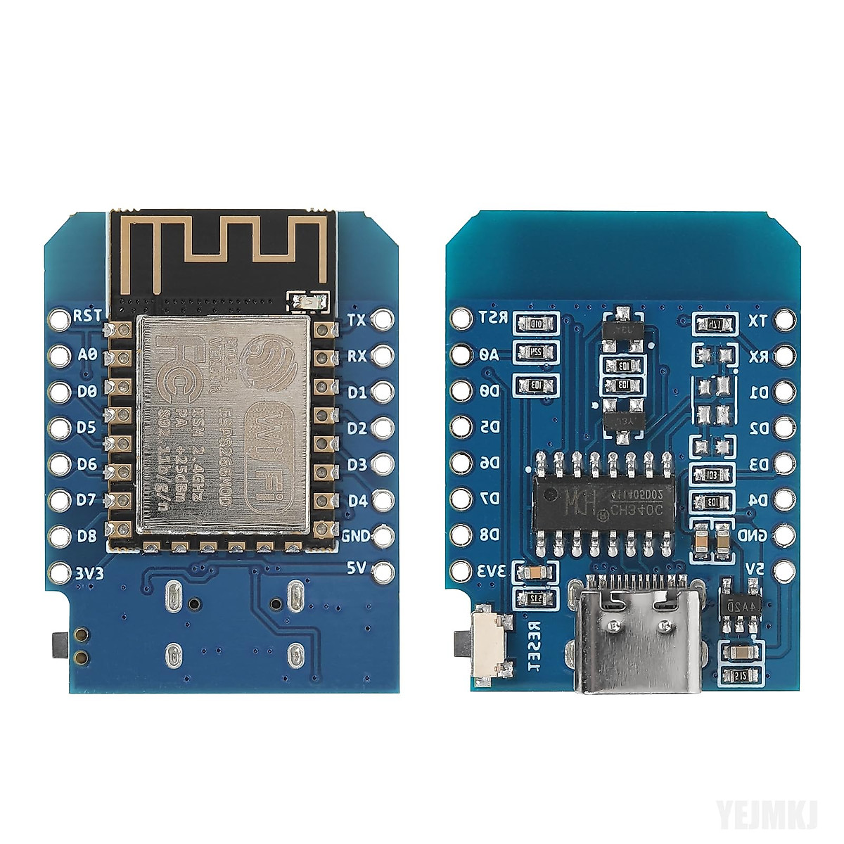 YEJMKJ 5pcs D1 Mini NodeMcu ESP8266 Module Type-C USB ESP-12F WLAN WiFi Internet Development Board Base on ESP8266 ESP-12F Compatible with Arduino, WeMos D1 Mini