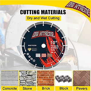 ORIXTREME 10 Inch Diamond Saw Blade 5pcs, Segmented General Purpose Blade Dry/Wet Cutting Concrete, Masonry, Brick, Block,7/8"-5/8” Arbor