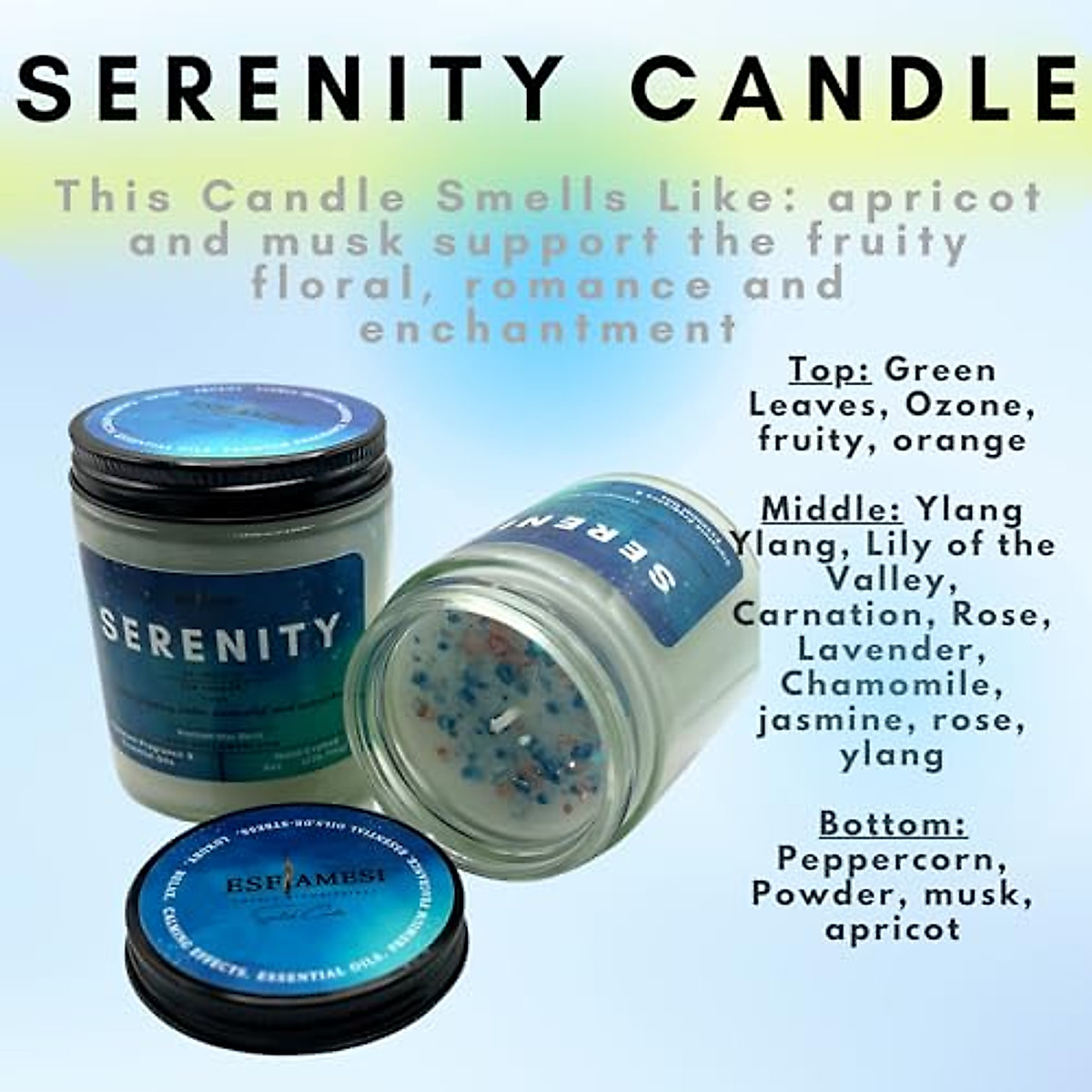 Scented Candles For Home | SERENITY CANDLE | Candles For Women | Candle Gifts | Lavender + Chamomile | STRONGLY SCENTED | Handcrafted Usa (Premium Wax, 8oz)