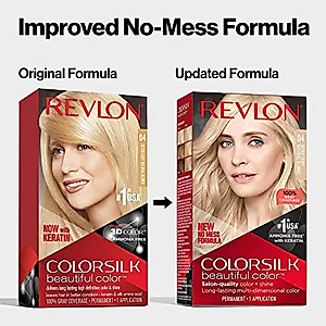 Revlon ColorSilk Beautiful Color Permanent Color, Ultra Light Natural Blonde 04, Pack of 3