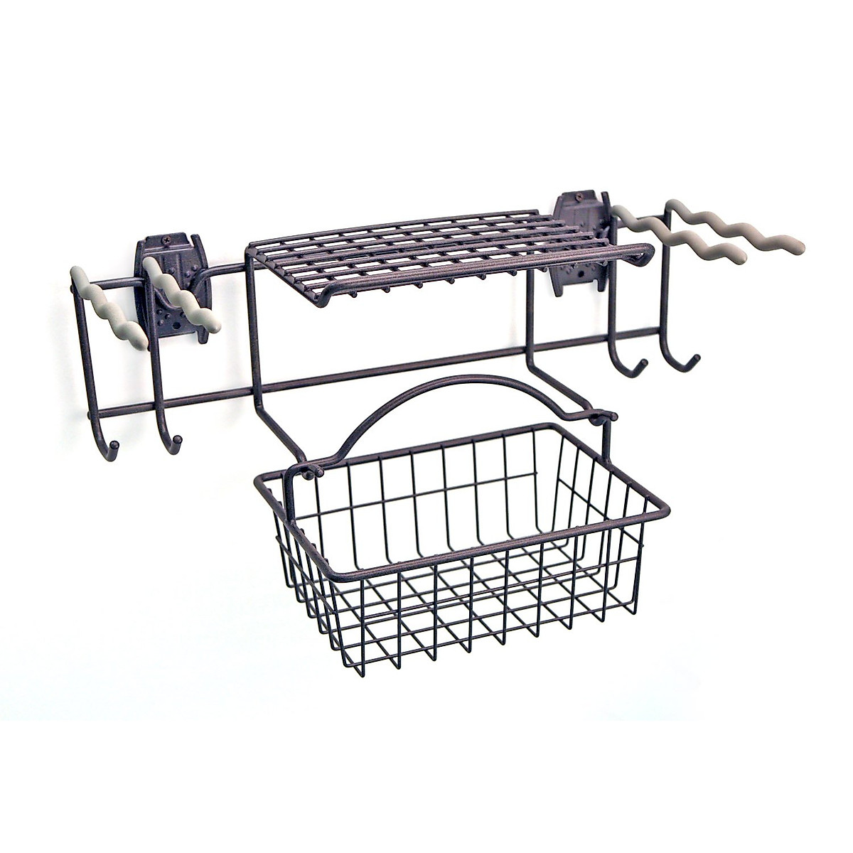 Organized Living 7115520050 Activity Organizer Garden Rack with Basket,Granite Gray