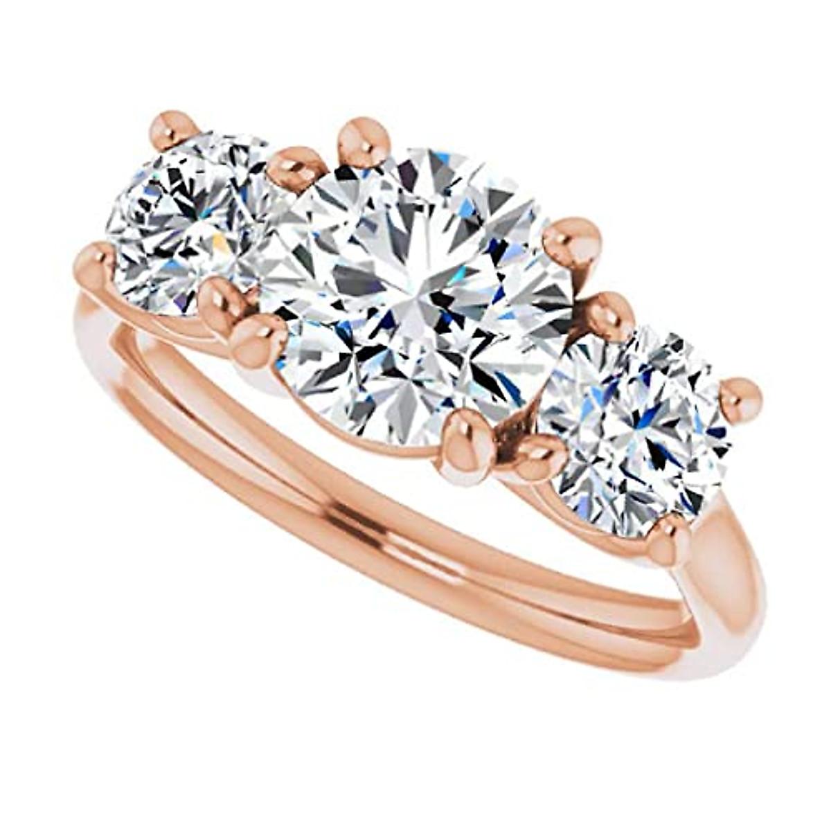 925 Silver, 10K/14K/18K Solid Gold Moissanite Engagement Ring, 4 CT Round Cut Handmade Solitaire Ring Diamond Wedding Ring for Women, Birthday, for Her, VVS1 Colorless