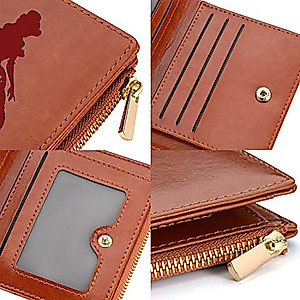 KBVWHW A Tale As Old As Time Beauty and The Beast Leather Wallet for Women Girls Daughter TV Movie Inspirational Gifts for Her Daughter (Brown)