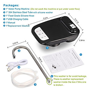 Drinking Water Dispenser Pump, Automatic Electric Drinking Water Bottle Pump for 1-5 Gallon Water Jugs…