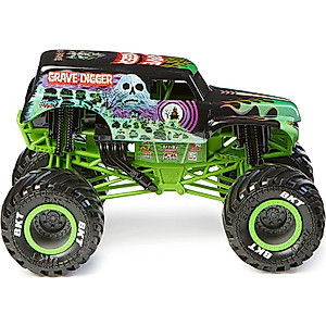 Monster Jam, Official Grave Digger and Monster Jam Official Megalodon Monster Truck, Collector Die-Cast Vehicle, 1:24 Scale, Bundle