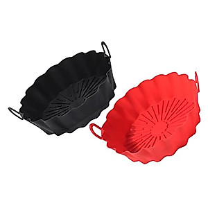 YARNOW 2pcs Air Fryer Pan Parchment Paper Air Fryer Silicone Oven Liner Oven Roasting Pan Air Fryer Baking Tray Air Fryer Accessories Air Fryer Silicone Liner Air Fryer Liner Pad Bread