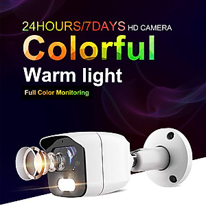 honic 24/7 Full-Color 5MP HD TVI/AHD Wide Angle Analog CCTV Camera, Indoor Outdoor Color Night Vision Waterproof Bullet Security Surveillance Camera