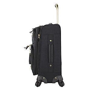 Steve Madden unisex-adult (luggage only) Carry on Bag with Spinner Wheels, Peek-a-boo Black, 20in