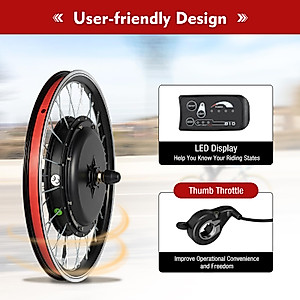 20" Electric Bicycle Conversion kit,Front Adult Electric Bicycles, 48v 1000w Bike Conversion kit to Electric, Electric Bicycle Bike Wheels