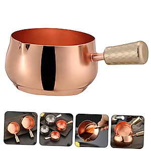 SOLUSTRE 5pcs Stainless Steel Sauce Cup Coffee Milk Warmer Creamer Pitcher Chocolate Melting Pan Metal Sauce Pot Saucer Cup Butter Melting Pot Soy Sauce Dish Dip Bowls Keep Warm Boiler
