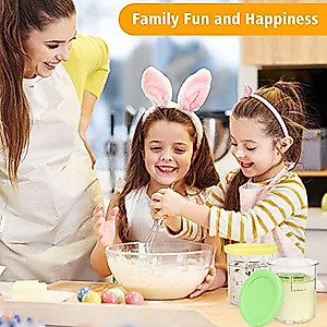 CTSZOOM Replacement Containers Ice Cream Pints and Lids for deluxe cream maker, Creami Pint Containers Compatible with NC501 NC500 Series (Yellow, Green)