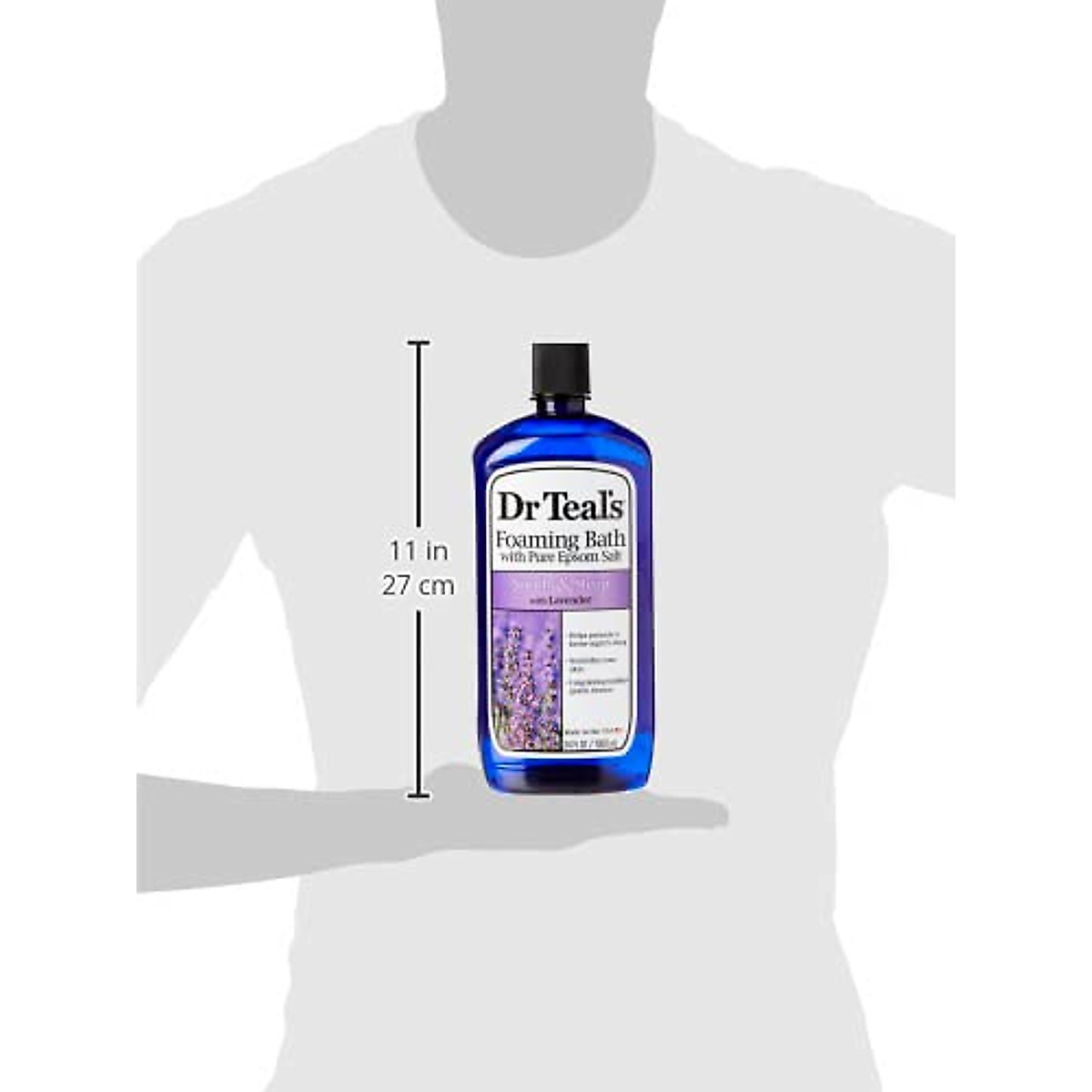 Dr Teal's Foaming Bath with Pure Epsom Salt, Soothe & Sleep with Lavender, 34 fl oz (Packaging May Vary)