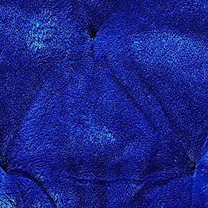 Urban Lifestyle Super Soft Faux Fur Saucer Chair with Folding Metal Frame, Navy, 29"X32"X22"