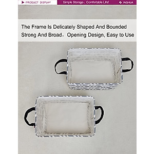 INGHUA 2 Packs Rectangular Storage Basket Fabric Organizer Bin for Toys,Books,Clothes,Gifts,Pets-Perfect for Home,Office,Nursery,Dorm,Shelf(Rec-2-Grey Arrow)