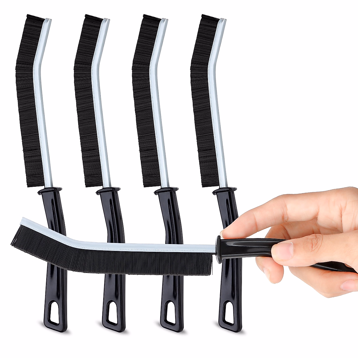 EZLAD 5 Pcs Hard Bristle Crevice Cleaning Brush for Household Use, Grout Gap Cleaning Brushes for Bathroom, Kitchen, Tiles, Window & Door, New 2023 Design Long Skinny Multifunctional Cleaner Tool
