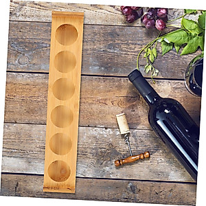 Cabilock Wine Cup Server Dish Wood Beer Flight Tray Bamboo Wine Glass Holder Modern Wooden Wine Rack Wine Cup Display Rack 6 Holes Wine Cup Server Dish Wood Paddle Serving Tray
