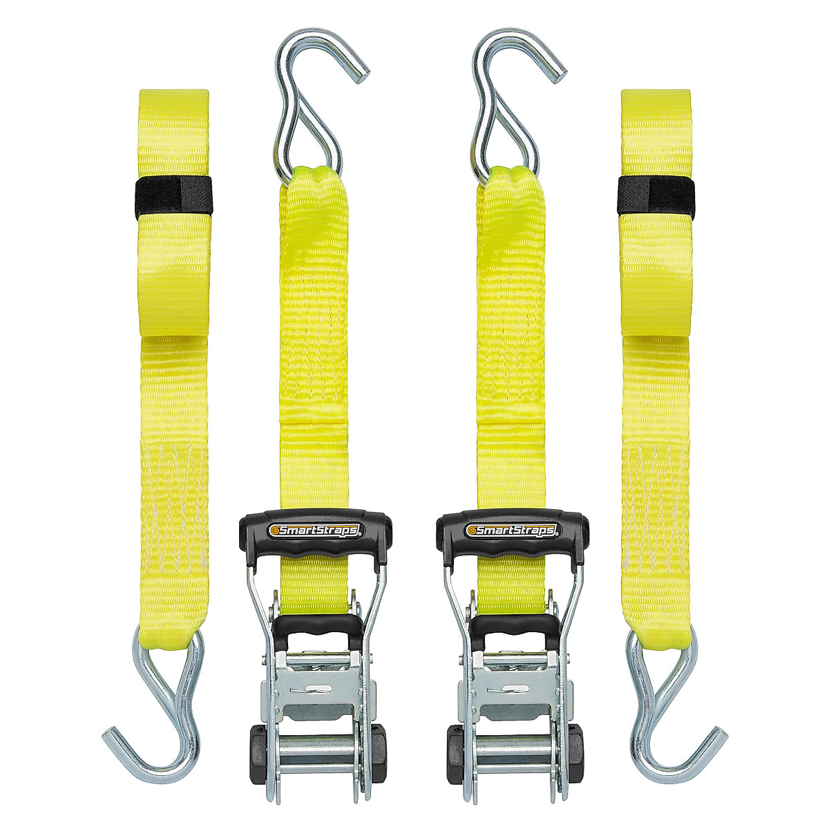SmartStraps 14’ Ratchet Straps, 2 Pack –5,000lbs Break Strength, 1,667lbs Safe Work Load –Commercial Tie Down Straps for Heavy Duty Cargo, Haul Equipment and Vehicles