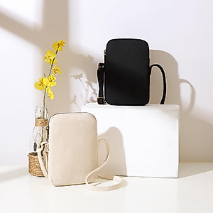 YONBEN Crossbody Bag Small Cell Phone Purse Holder Wallet with Strap for Women Adjustable Shoulder Straps Pure Cotton Canvas with Zipper