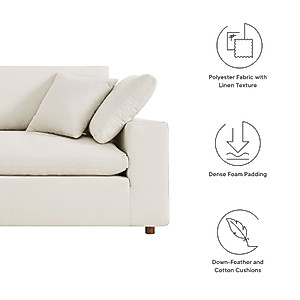 Modway EEI-4860-LBG Commix Down Filled Overstuffed Sofa, Light Beige