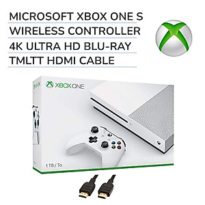2020 Premium Microsoft Xbox One S 1TB Console with Xbox One Wireless Controller, Robot White, 4K Ultra HD Blu-ray, 4K Video Streaming, HDMI, AC Power Adapter, TMLTT HDMI Cable