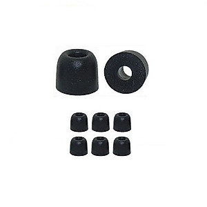 6 Pair Medium Replacement Earbud Tips, eaphone Tips, Ear Tips for Actionpie Earphone Models Listed Below, 1, Black
