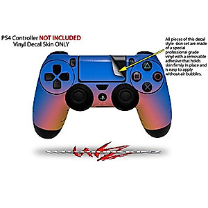 WraptorSkinz Skin Compatible with Sony PS4 Dualshock Controller PlayStation 4 Original Slim and Pro Smooth Fades Sunset (Controller NOT Included)