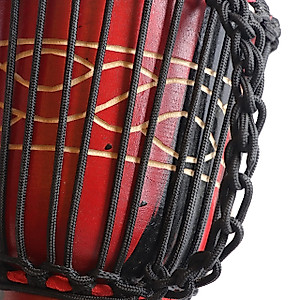 Meech Goatskin Cloth Drums Djembe Hand-Painted African Drums Cloth Stitching Djembe Red