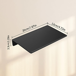 JOOM Small Metal Wall Floating Shelf - Metal Wall Shelf, Black Floating Shelf, Small Bathroom Shelf, Display Shelves for Wall Storage (Black, 8Inch)