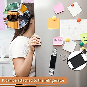 Hand Held Bottle Opener With Magnet,Magnetic Bottle Openers,Stainless Steel Flat Bottle Opener For Refrigerator,Portable Can Opener,Can Tapper,Unique Beer Bottle Opener for Kitchen,Home,Bar(2)