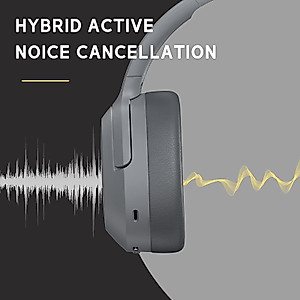 Edifier W820NB Hybrid Active Noise Cancelling Headphones - Hi-Res Audio - 49H Playtime - Wireless Over Ear Bluetooth Headphones for Phone-Call (White)