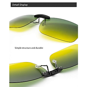 UpaClaire Night Driving Glasses Clip-On Polarized Glare-Free, High Definition Vision Super Light