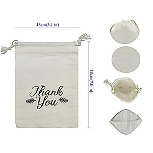 Sanrich Thank You Drawstring Bags 5x7 inch for Party Favor 20 Pack Gift Goodies Treat Bags (5x7)