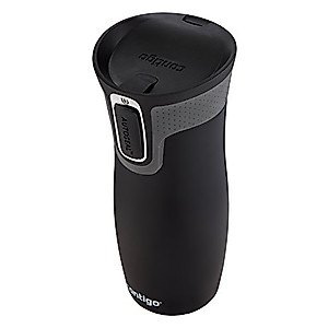 Contigo West Loop Vacuum-Insulated Stainless Steel Thermal Travel Mug with AutoSeal Spill-Proof Lid, Reusable Coffee Cup or Water Bottle, BPA-Free, Keeps Drinks Hot or Cold for Hours,16oz Matte Black