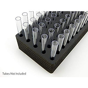 Polar Whale Test Tube Rack Black Foam Storage Rack Organizer Stand Transport Holds 50 Tubes Each Fits up to 12mm Diameter Tubes