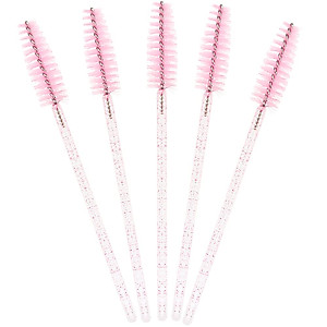 24Pcs Eyelash Extension Aftercare Kits - 12pcs Lash Shampoo Brush Nose Blackhead Facial Cleaning Brush 12PCS Tube Mascara Wands Spoolie With Tube Brush (crystal #1)