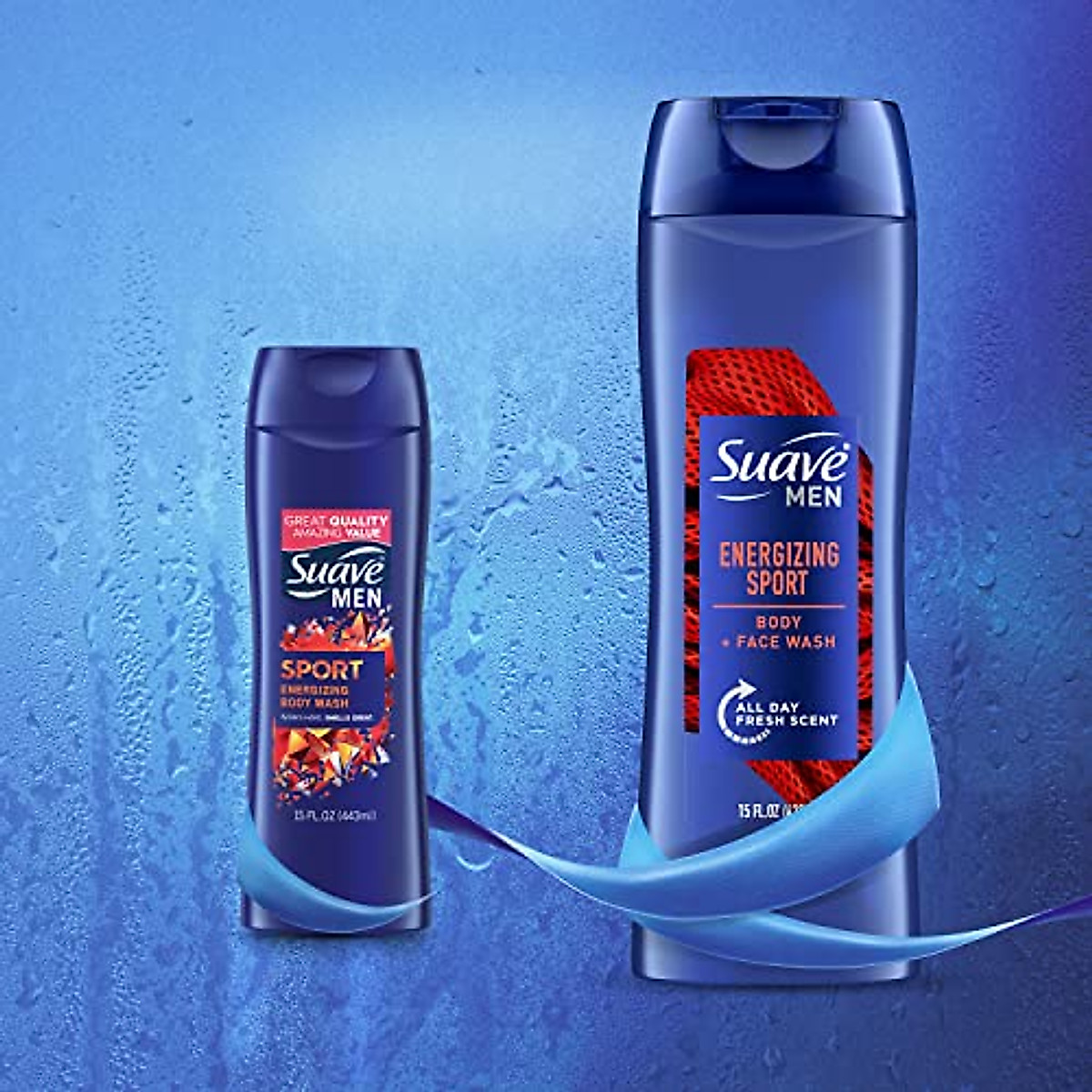 Suave Men Body Wash for Everyday Use Sport Fragrance Body Wash and Shower Gel 15 oz