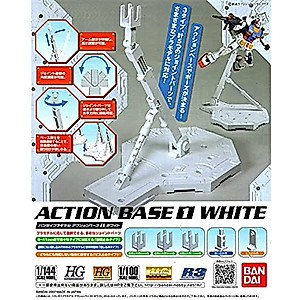 Bandai Hobby - White Action Base1 Display Stand 1/100 (Box/10)