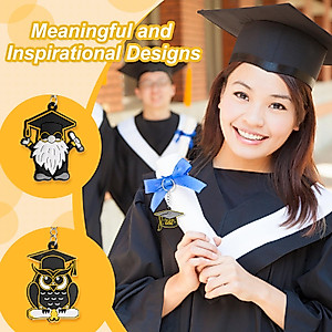 Sureio 30 Pcs Class of 2024 Graduation Keychains Gifts for 6 Designs Rubber Inspirational 2024 Grad Gifts Class of 2024 Decorations(Blue and Gold)