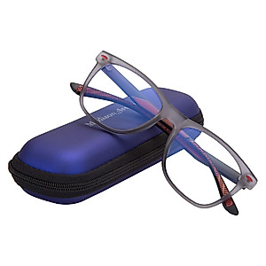 Madison Avenue Blue Light Bocking Glasses for Kids Flexible TR90 Frame Anti Blue Light Ray Anti Eyestrain UV Glare Computer TV Phone Gaming Study Glasses Boys Girls Age 5-8 (Transparent Grey)