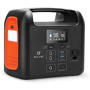GOLABS R150 Portable Power Station, 204Wh LiFePO4 Battery with 160W AC, PD 60W, 12V DC, Type C QC3.0 Outles, Solar Generator Backup Power Supply for Outdoors Camping Fishing Emergency Home Orange