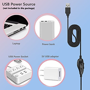 Delinx 12V Fan Speed Controller, Fan Power Adapter,USB 5V Step UP Boost to DC 12V Adapter, 5-12V Adjustable, with 3/4 Pin Fan Connector Cable, 4.8ft Length