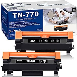 Neoa (2-PK,Black) TN770 TN-770 High Yield Compatible Toner Cartridge Replacement for Brother DCP-L2550DW MFC- L2750DWXL 2370DW/DWXL Printer, Sold by NEODAYNET TN-770 2PK