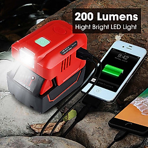 BTRUI for Milwaukee M18 USB Charger Adapter, for Milwaukee 150 Watt Powered Inverter, 18V DC to AC 110V 120V Converter with LED Light