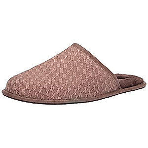 UGG Men's Scuff Logo Jacquard Slipper, Chestnut, 10