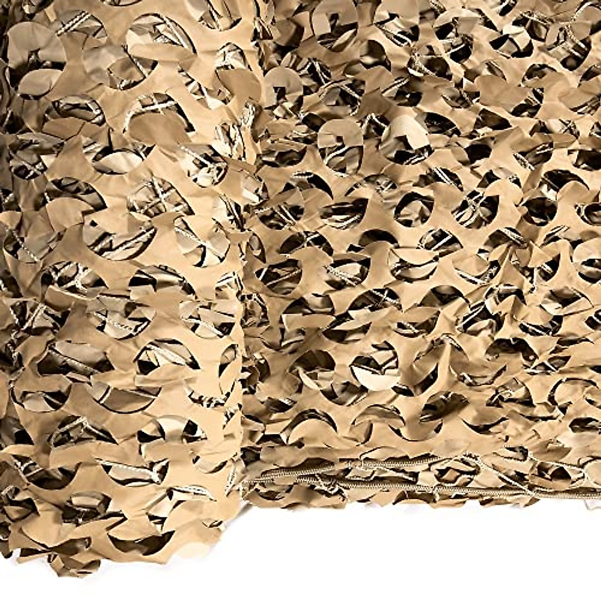 CamoSystems Premium Series Camouflage Military Spec Net with Mesh Netting Attached, Large, 9'10" x 19'8", Desert - Light Tan/Tan