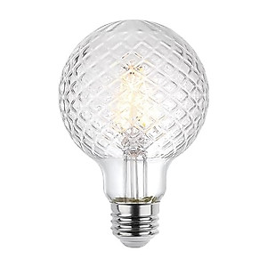 Westinghouse 5268020 5.5 Watt (40 Watt Equivalent) Cut Glass G25 Dimmable Clear Filament LED Light Bulb, Medium Base, 6 Pack